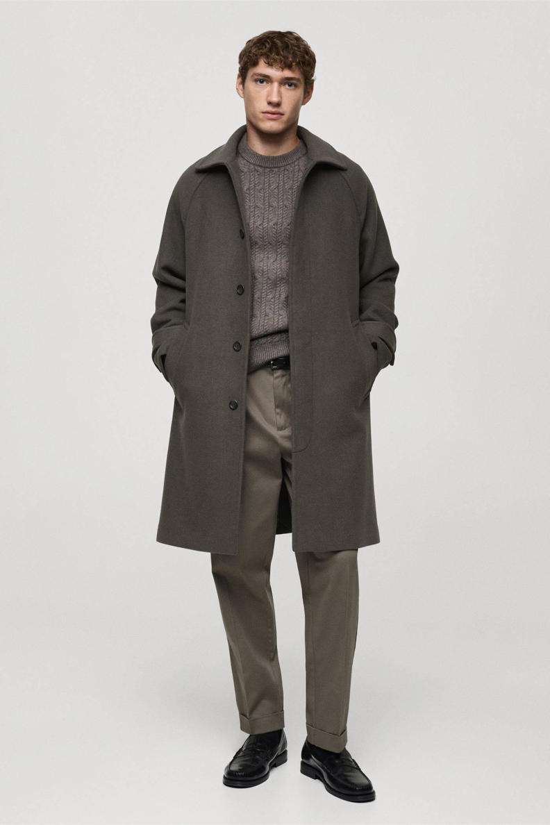 Mango Man manteljas donkergroen | wehkamp