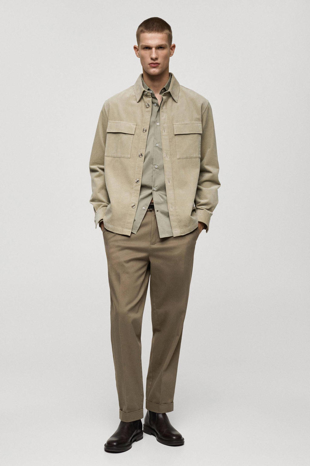 Mango Man regular chino short kaki | wehkamp
