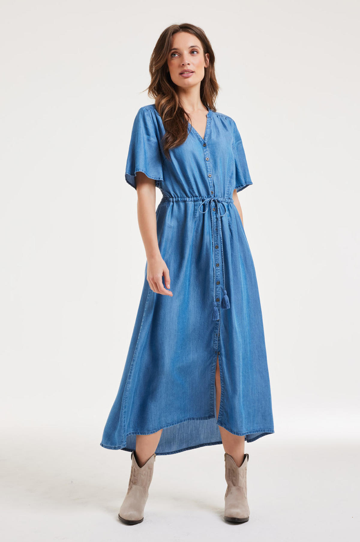 Didi blousejurk medium blue denim | wehkamp