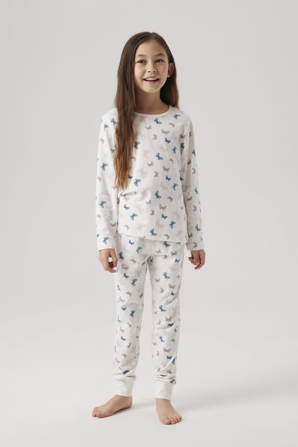 NAME IT KIDS pyjama met vlinderdessin ecru/blauw/zand | wehkamp