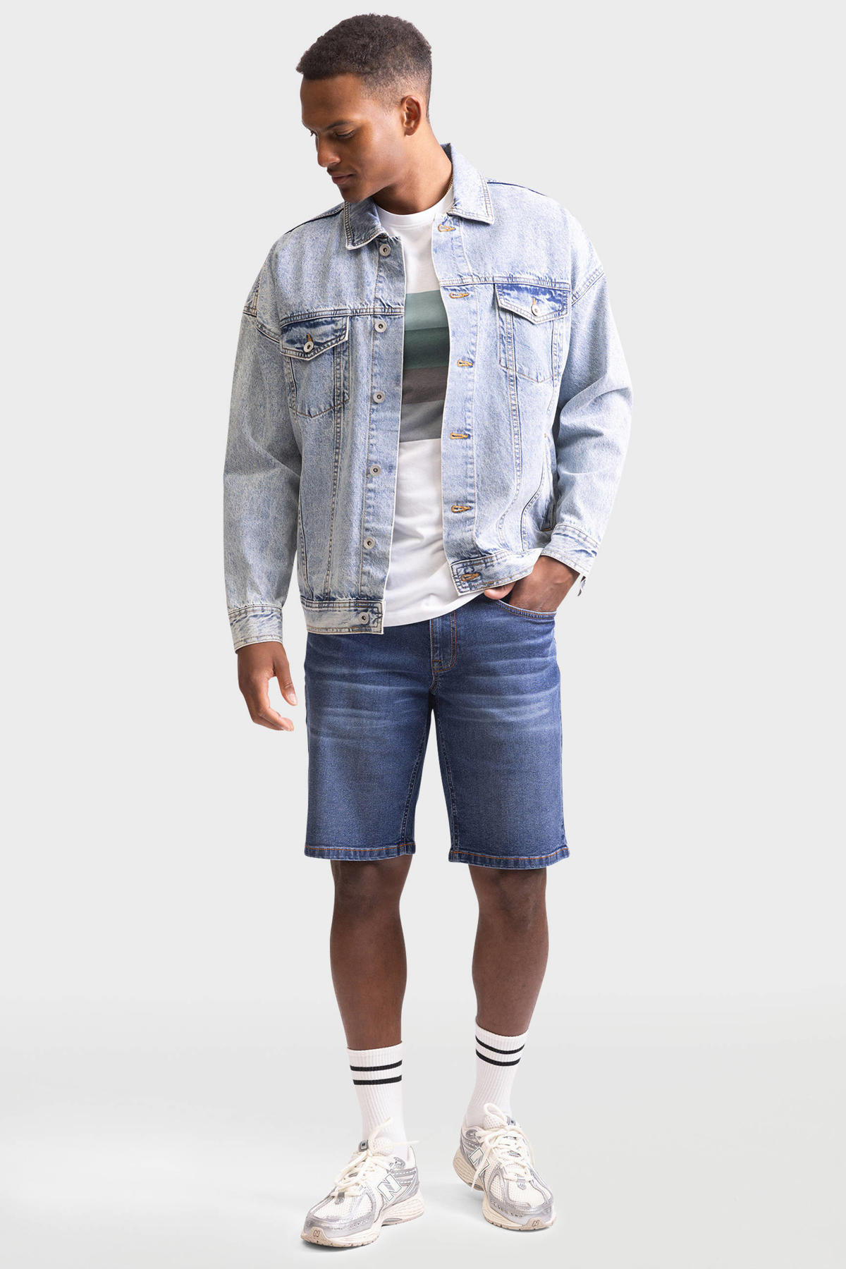 Redefined Rebel denim regular short blauw | wehkamp