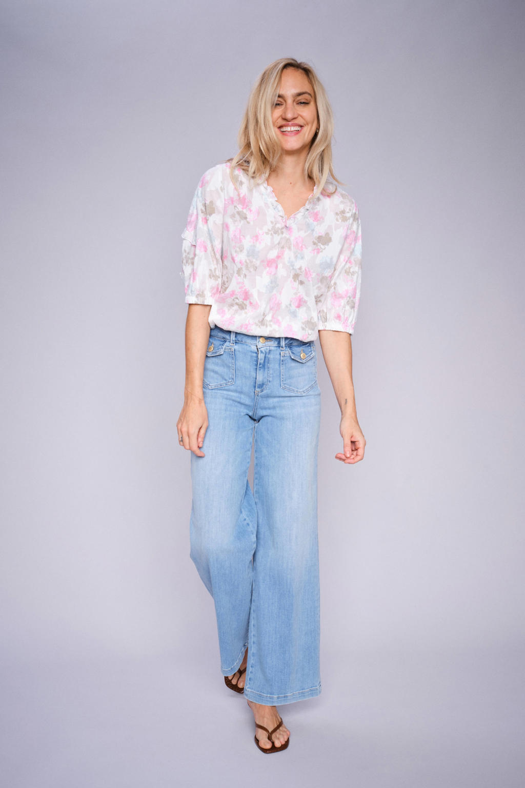 Mos Mosh high waist flared jeans light blue denim | wehkamp