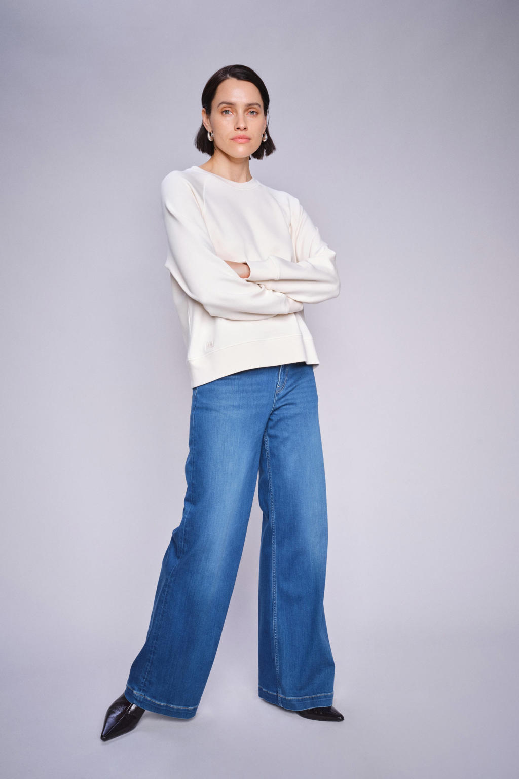 Mos Mosh high waist flared jeans medium blue denim | wehkamp