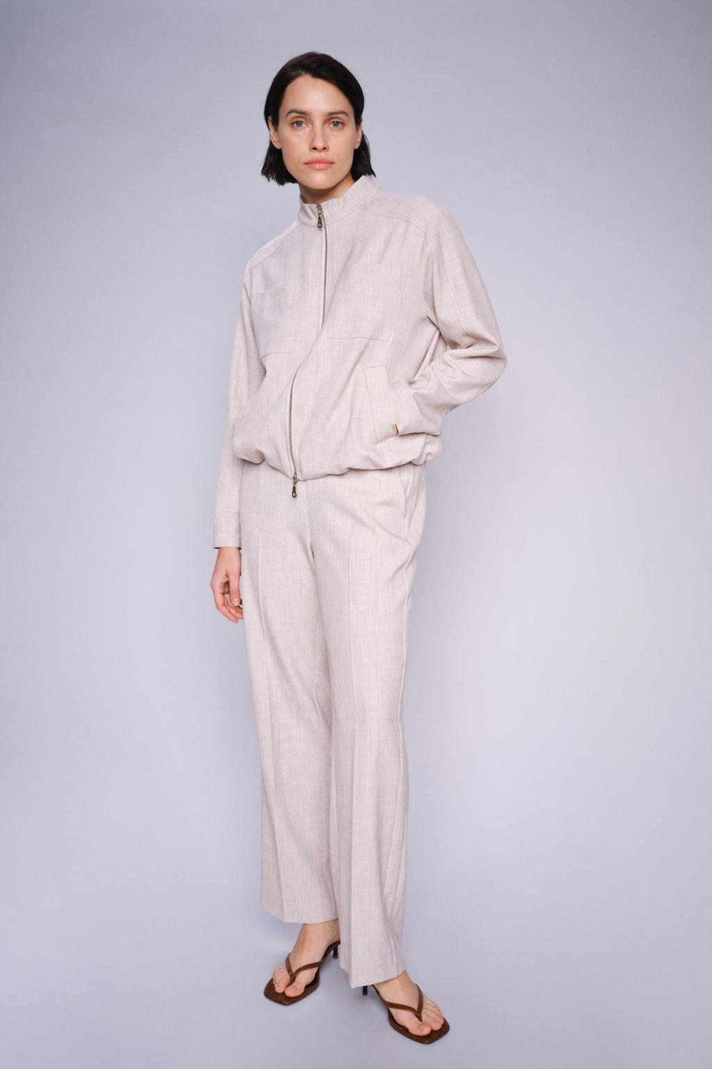 Mos Mosh straight high waist pantalon beige | wehkamp