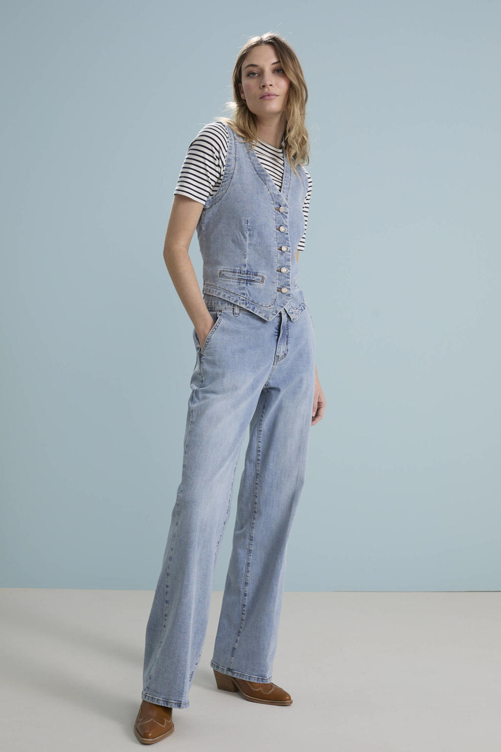 ICHI T-shirt donkerblauw/wit kopen? | Morgen in huis | wehkamp