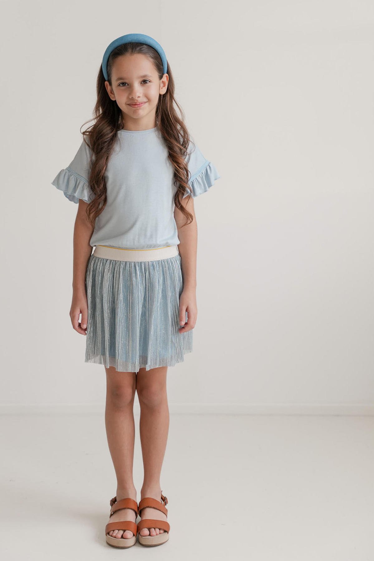 Like Flo midi jurk lichtblauw | wehkamp