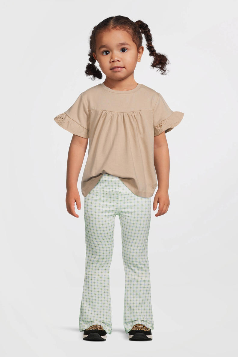Quapi Mini regular flared broek ecru | wehkamp