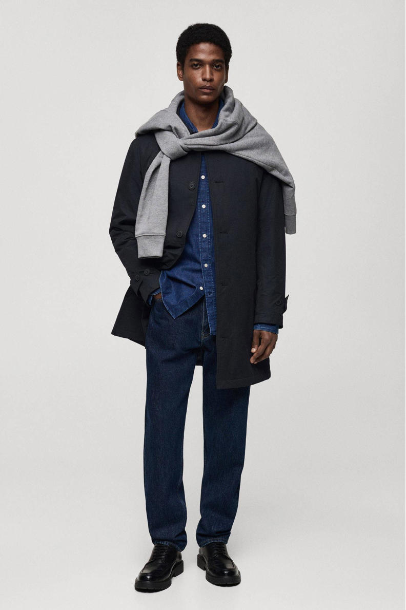 Mango Man manteljas donkerblauw | wehkamp