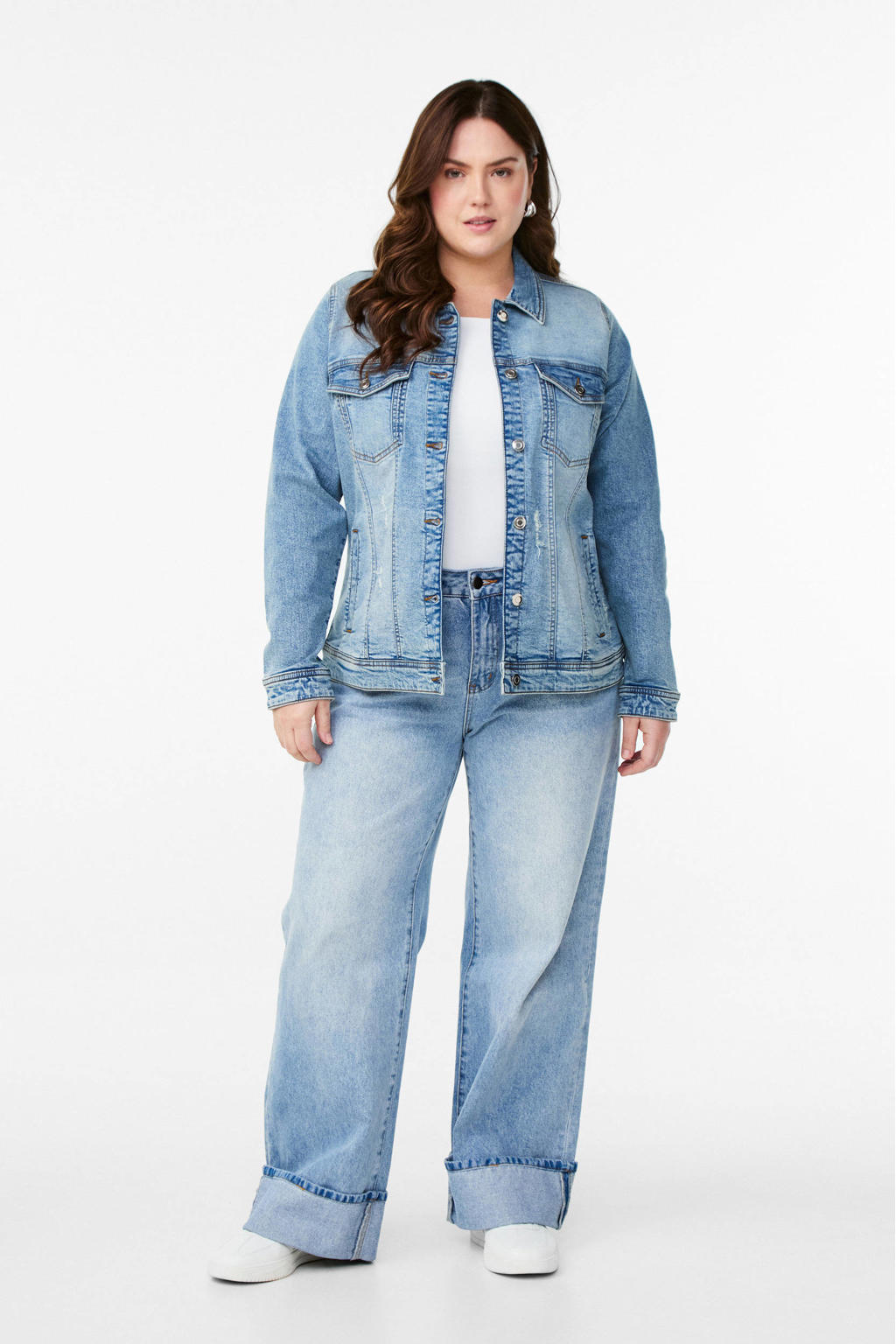 Zizzi spijkerjas light blue denim | wehkamp
