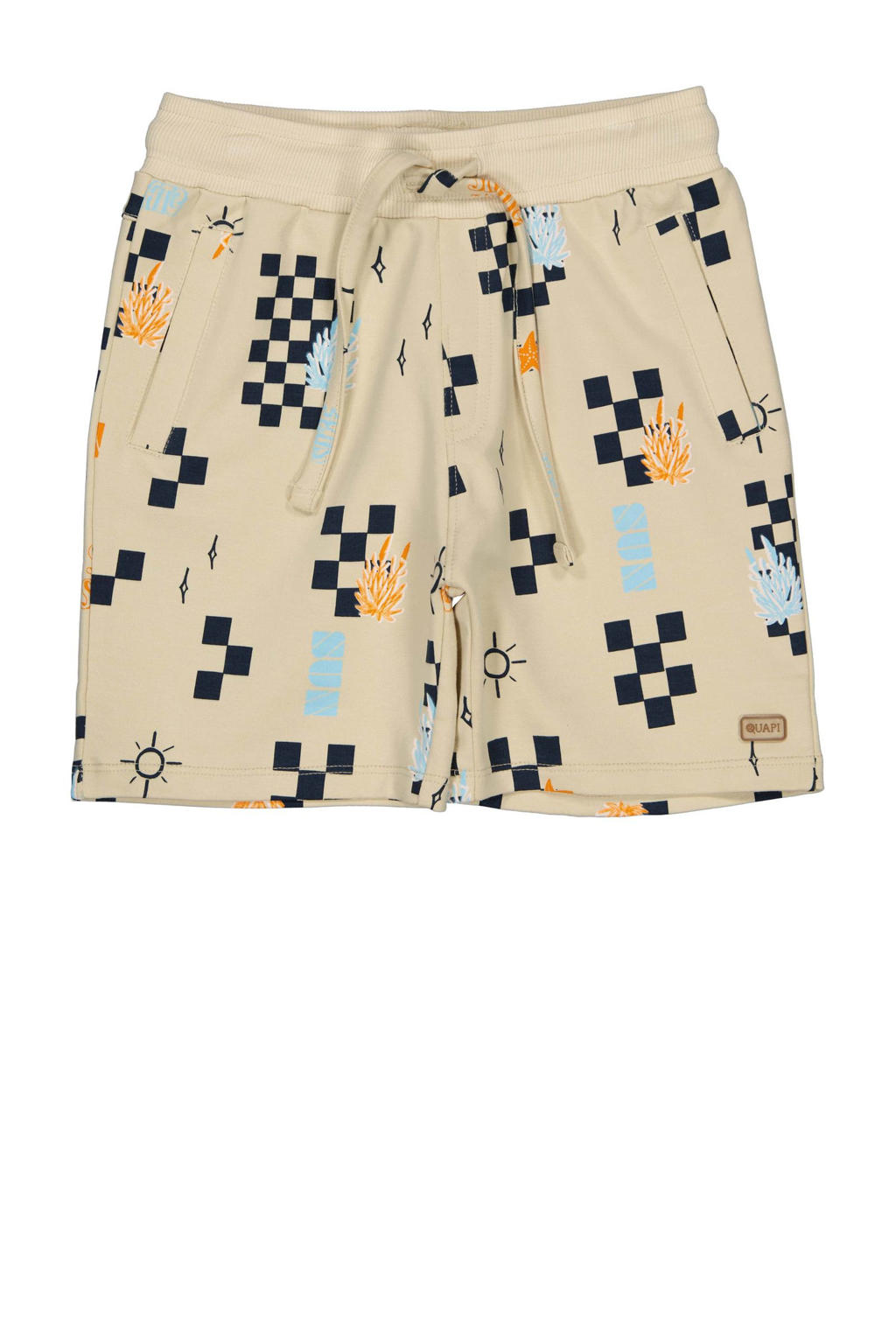 Quapi regular sweatshort beige | wehkamp
