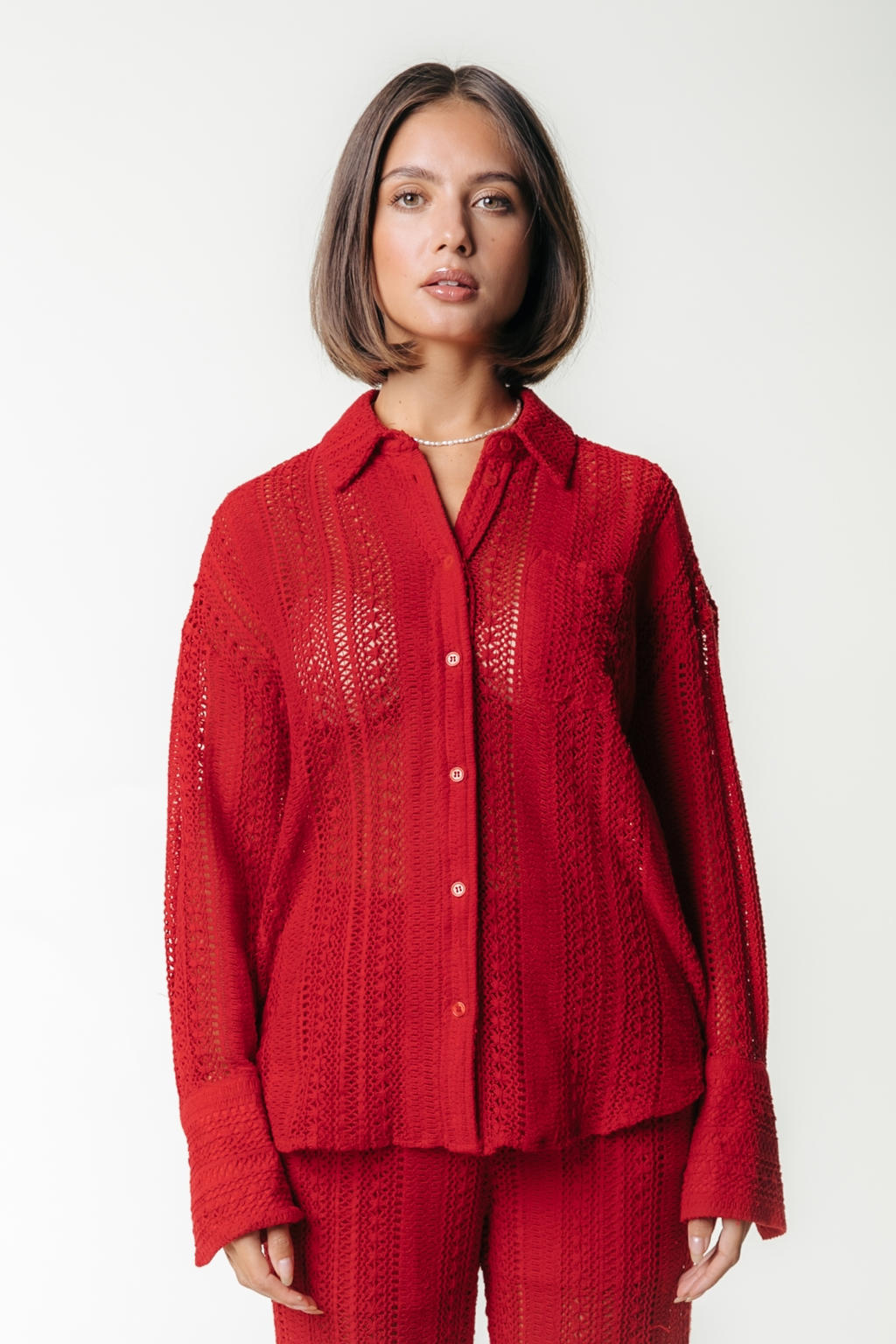 Colourful Rebel blouse rood crochet | wehkamp