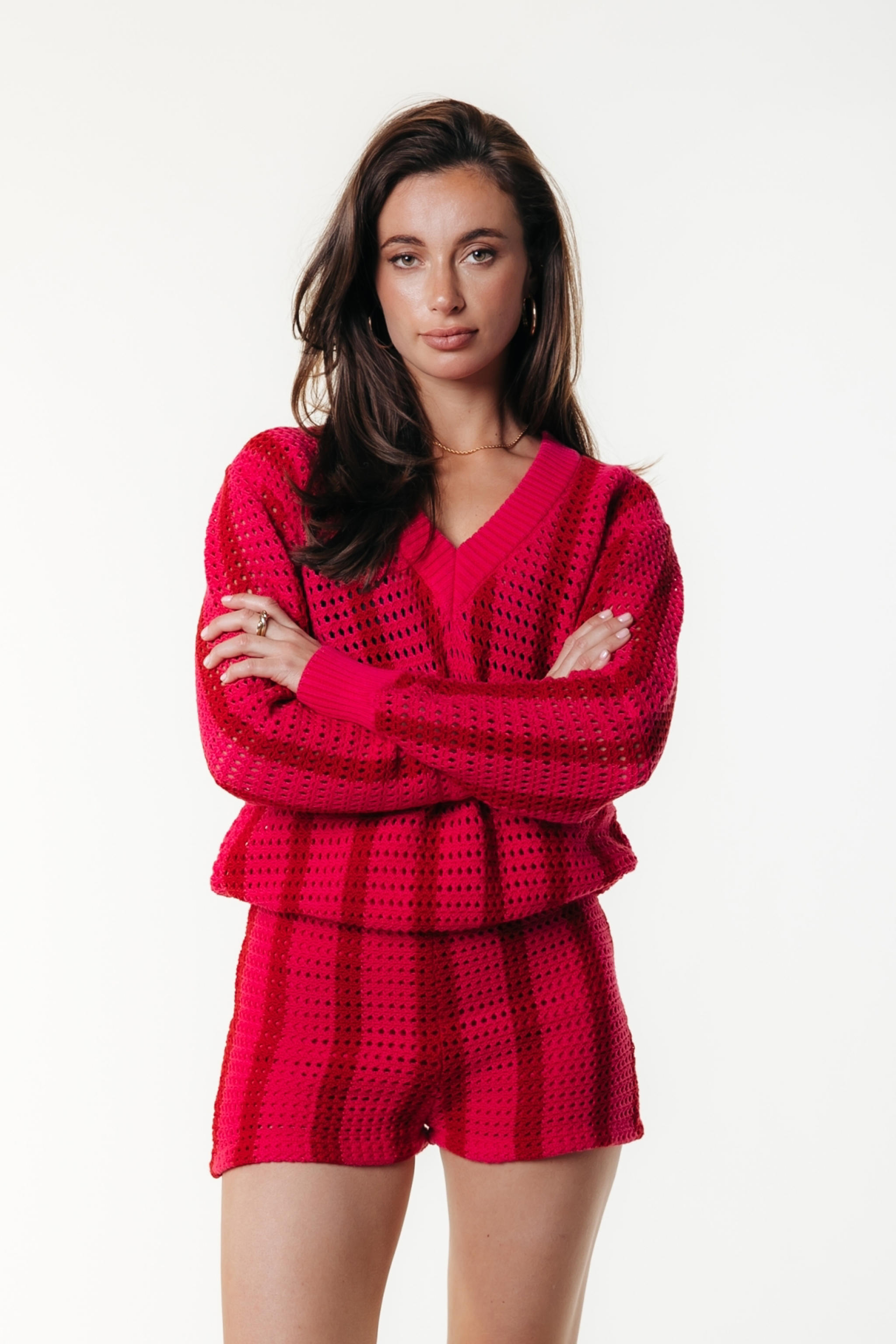 Colourful Rebel gebreide trui rood crochet | wehkamp