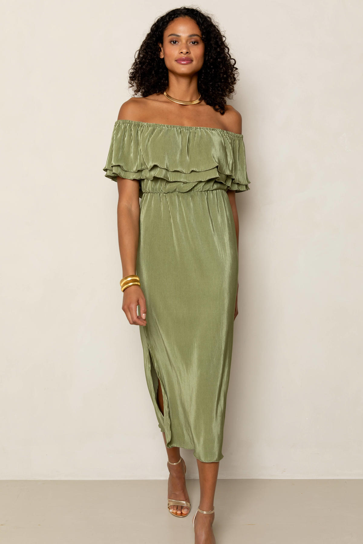 Freebird zomerjurk olijfgroen | wehkamp