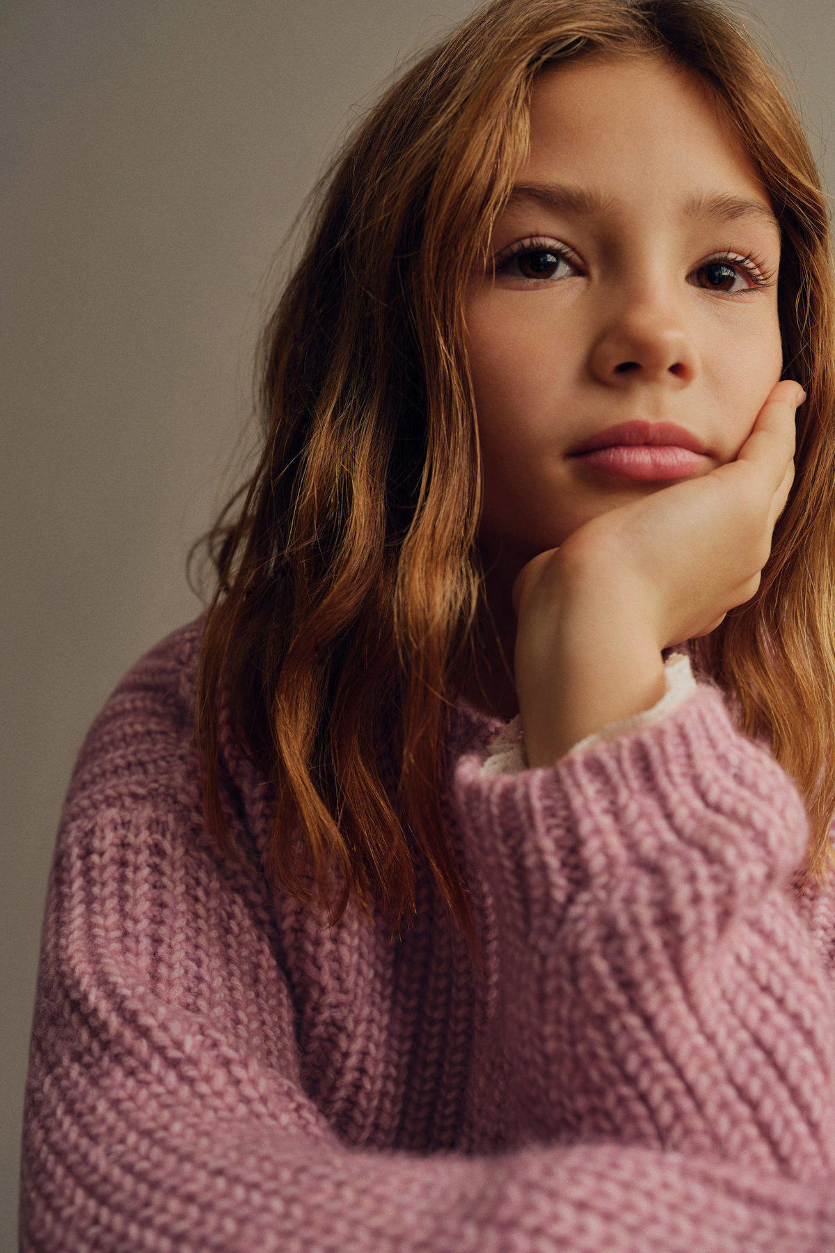 Mango Kids trui roze grof gebreid | wehkamp