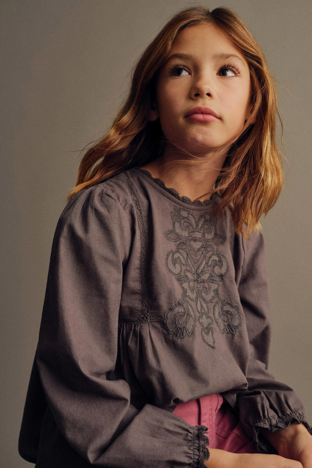 Mango Kids blousetop antraciet | wehkamp