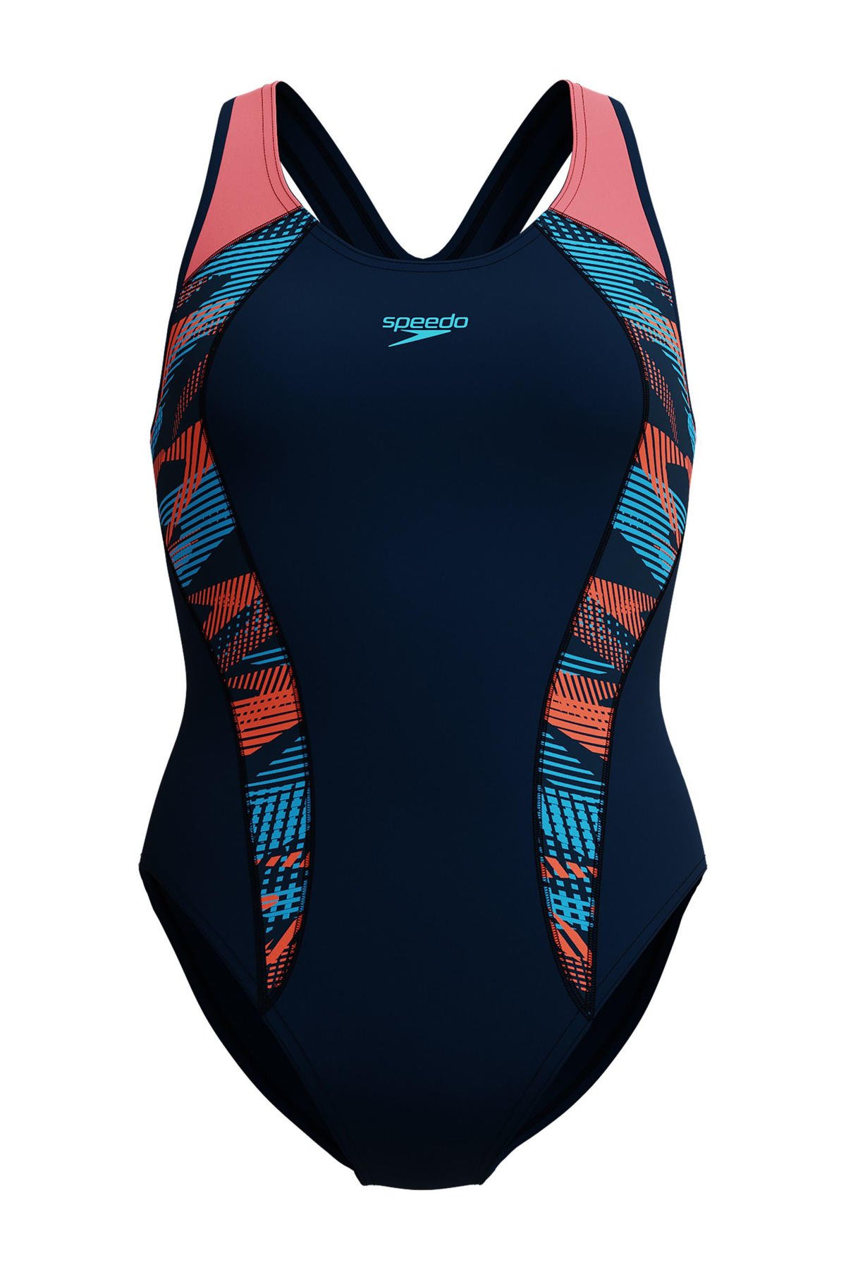 Speedo Endurance+ MAX sportbadpak Laneback donkerblauw/oranje | wehkamp
