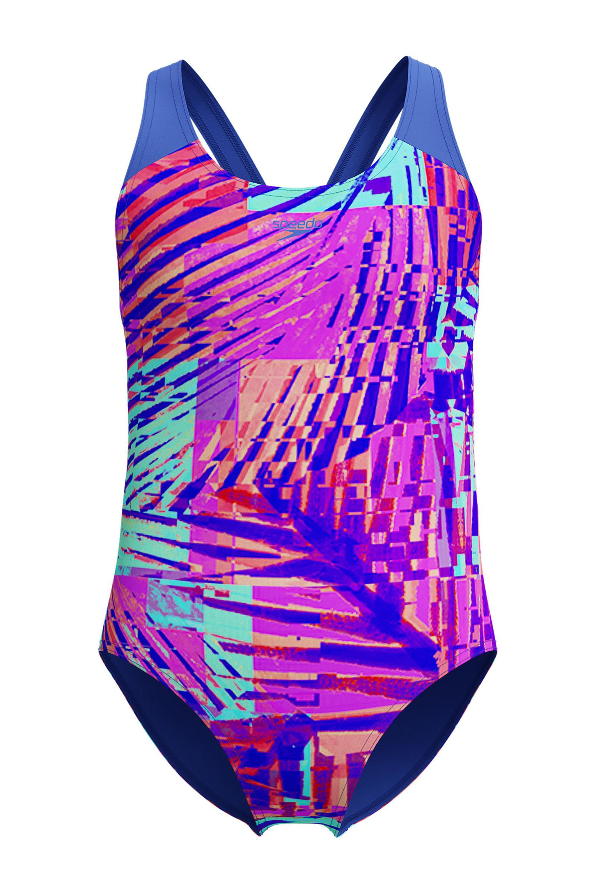 Speedo Endurance+ sportbadpak Splashback roze/blauw | wehkamp