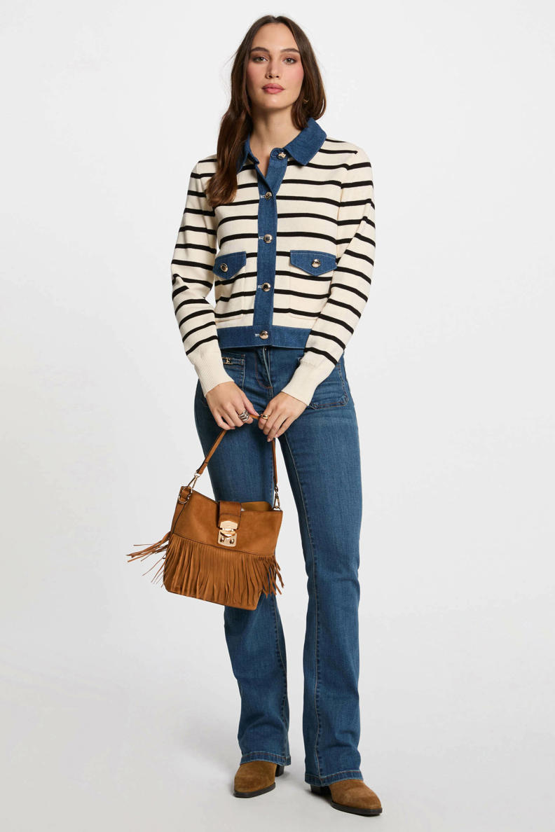 Morgan vest ecru fijn gebreid | wehkamp