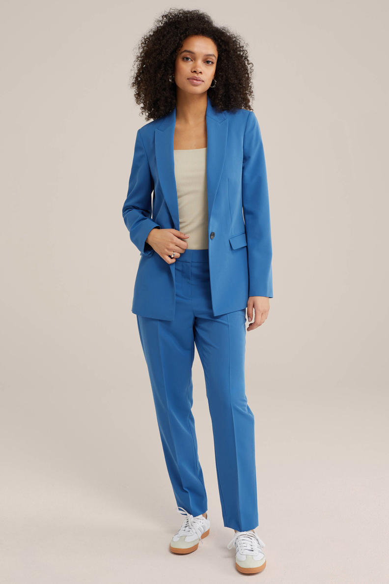 WE Fashion getailleerde blazer lichtblauw | wehkamp