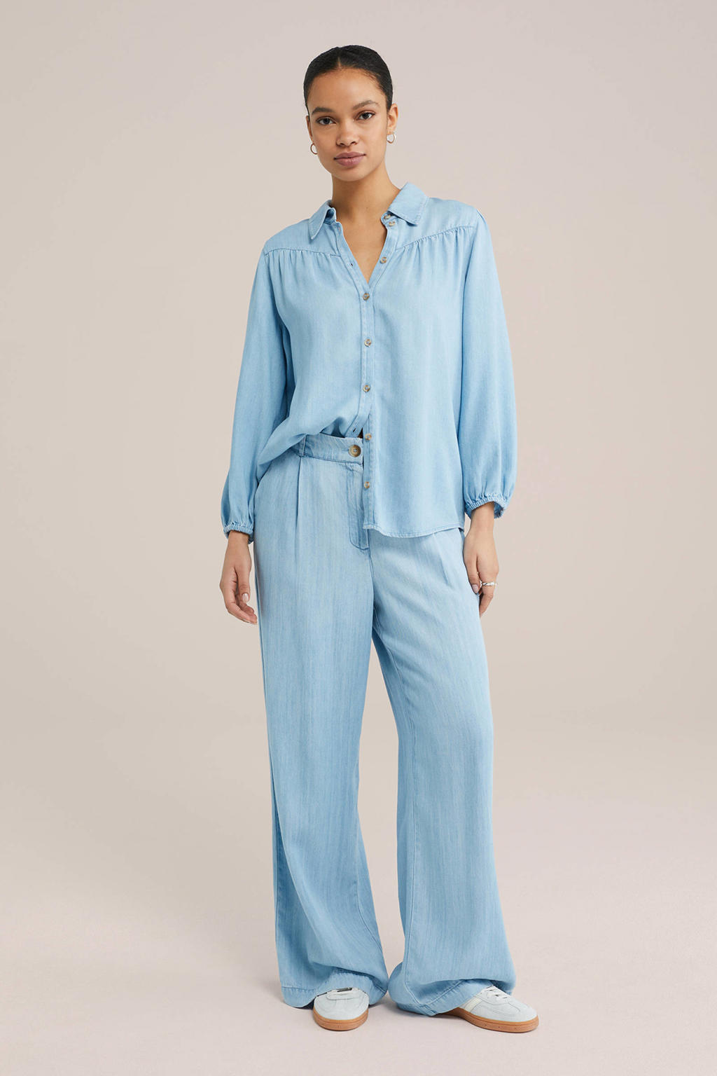 WE Fashion Blue Ridge blouse light blue denim | wehkamp