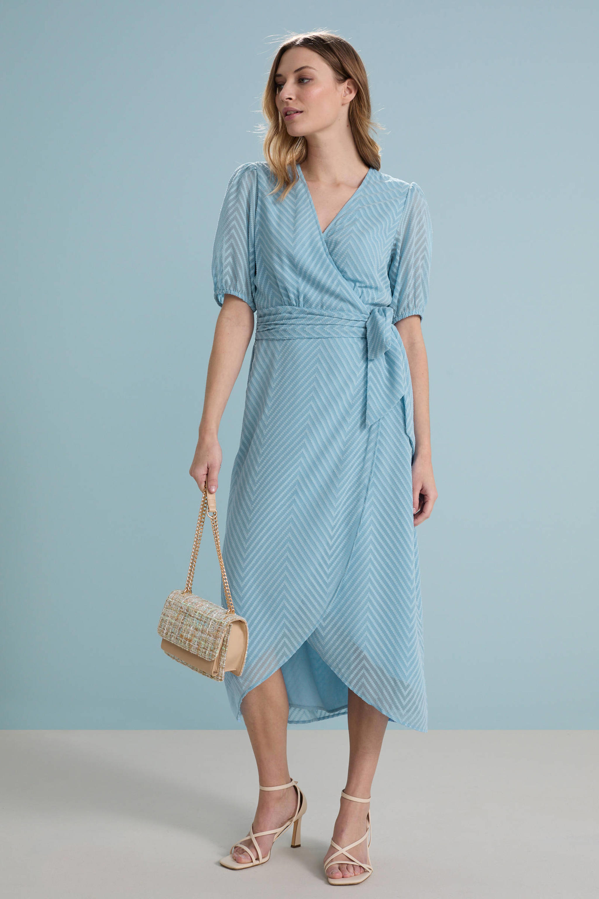 Freebird A-lijn jurk lichtblauw | wehkamp