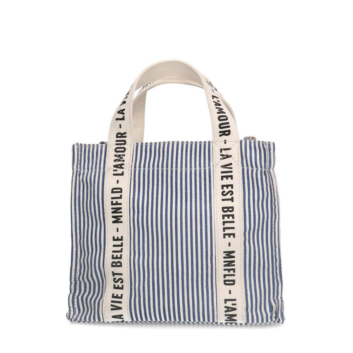 Manfield mini shopper beige/blauw | wehkamp