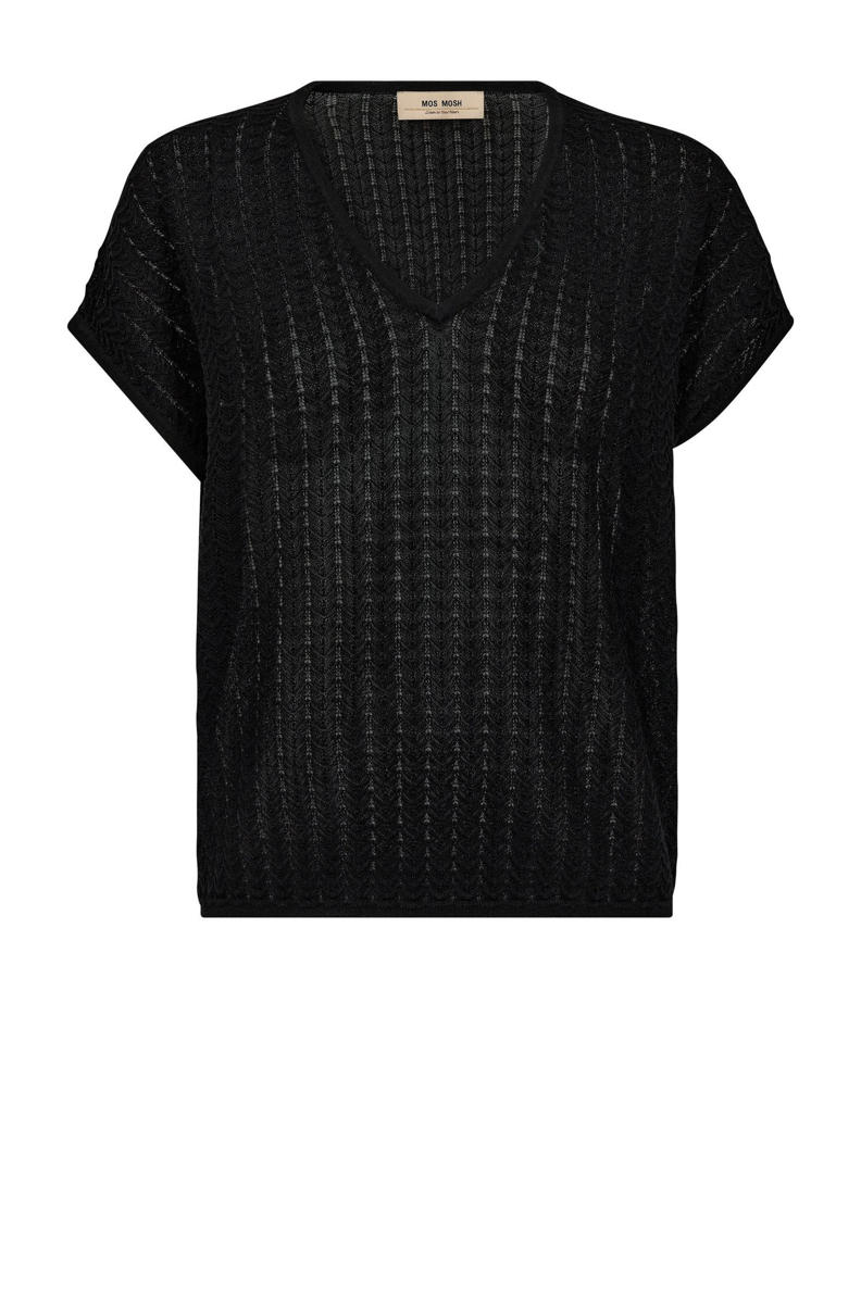 Mos Mosh top zwart grof gebreid | wehkamp