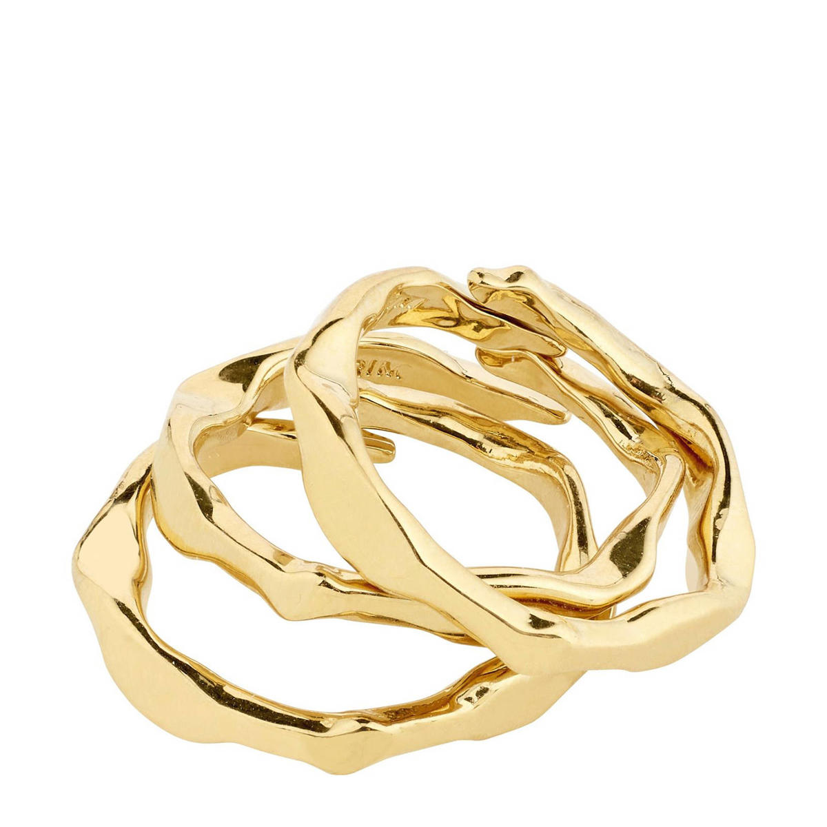 PILGRIM gold plated ring Wyatt - set van 3 | wehkamp