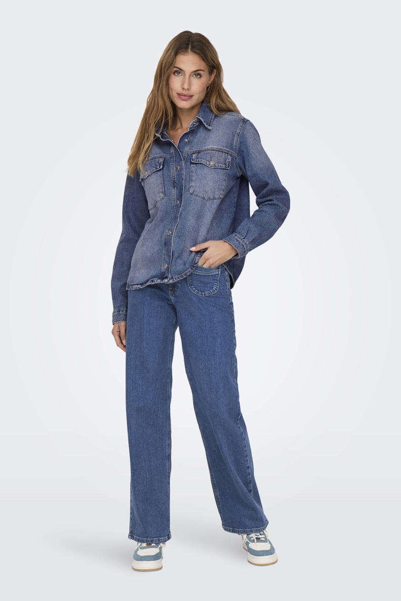 ONLY blouse medium blue denim | wehkamp