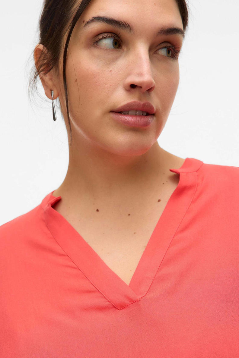 VERO MODA CURVE blouse koraalrood | wehkamp