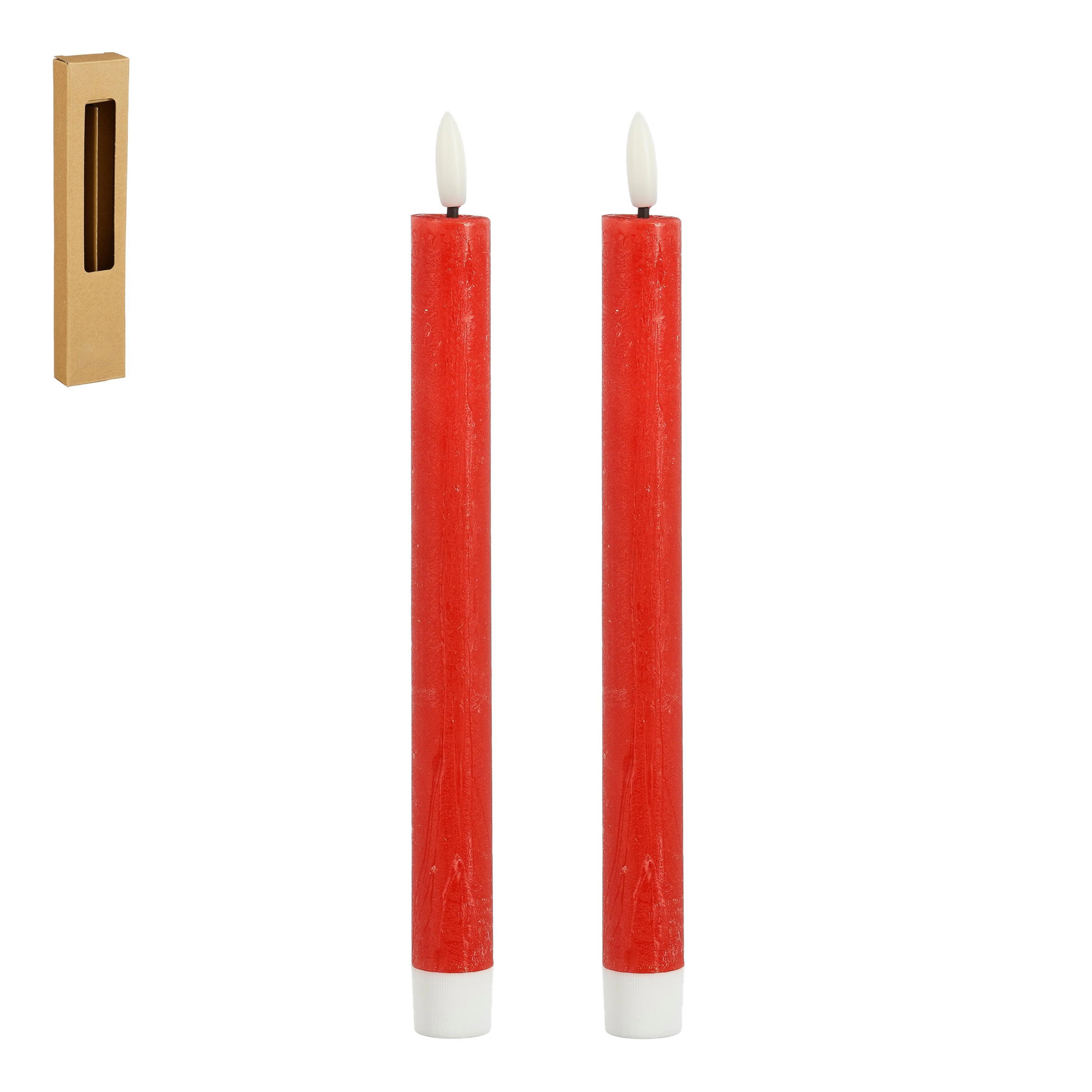 Mica Decorations LED kaarsen rood (set van 2) (22 cm) | wehkamp
