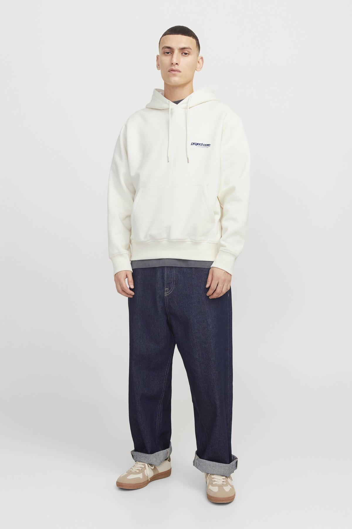 JACK & JONES CORE hoodie ecru | wehkamp