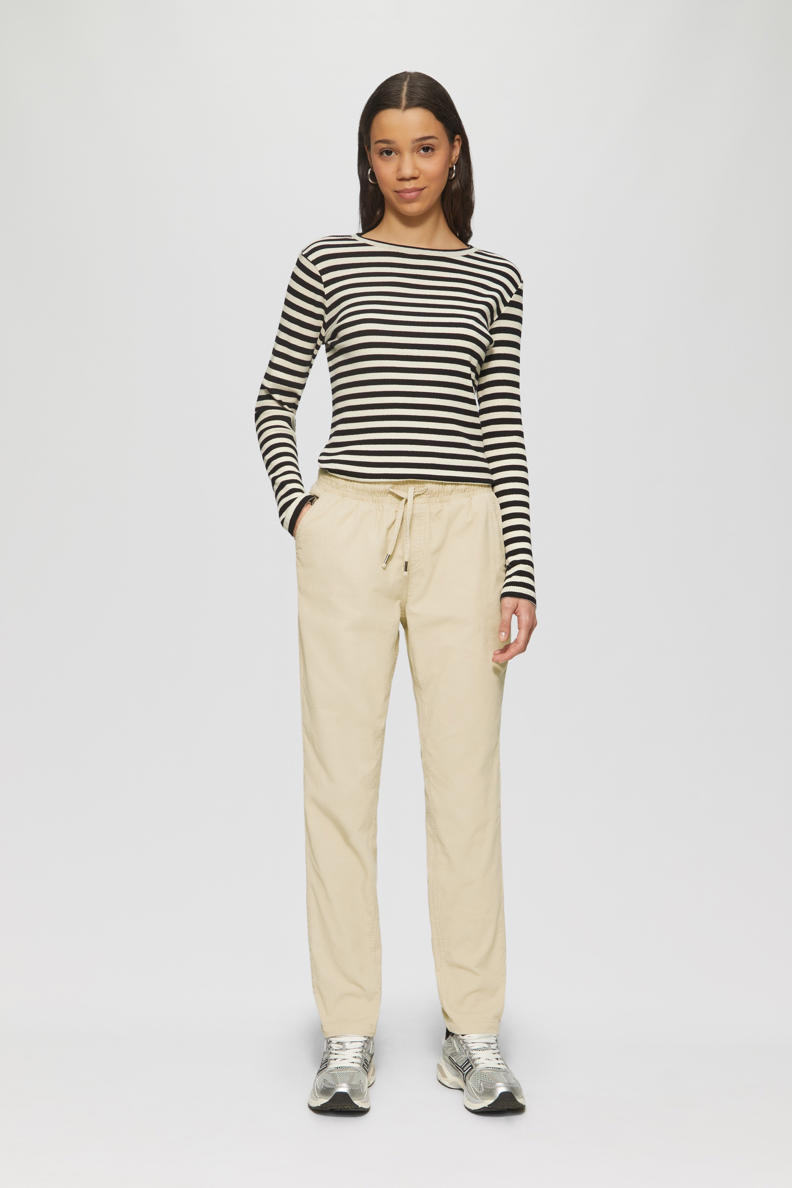 QS straight regular waist broek ecru | wehkamp