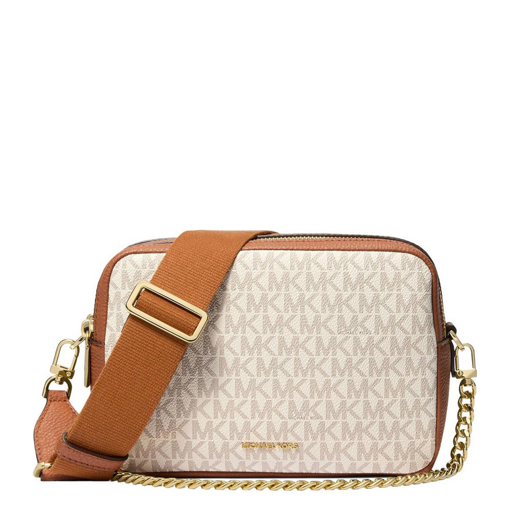 Michael Kors crossbody tas Bryant met logoprint ecru | wehkamp