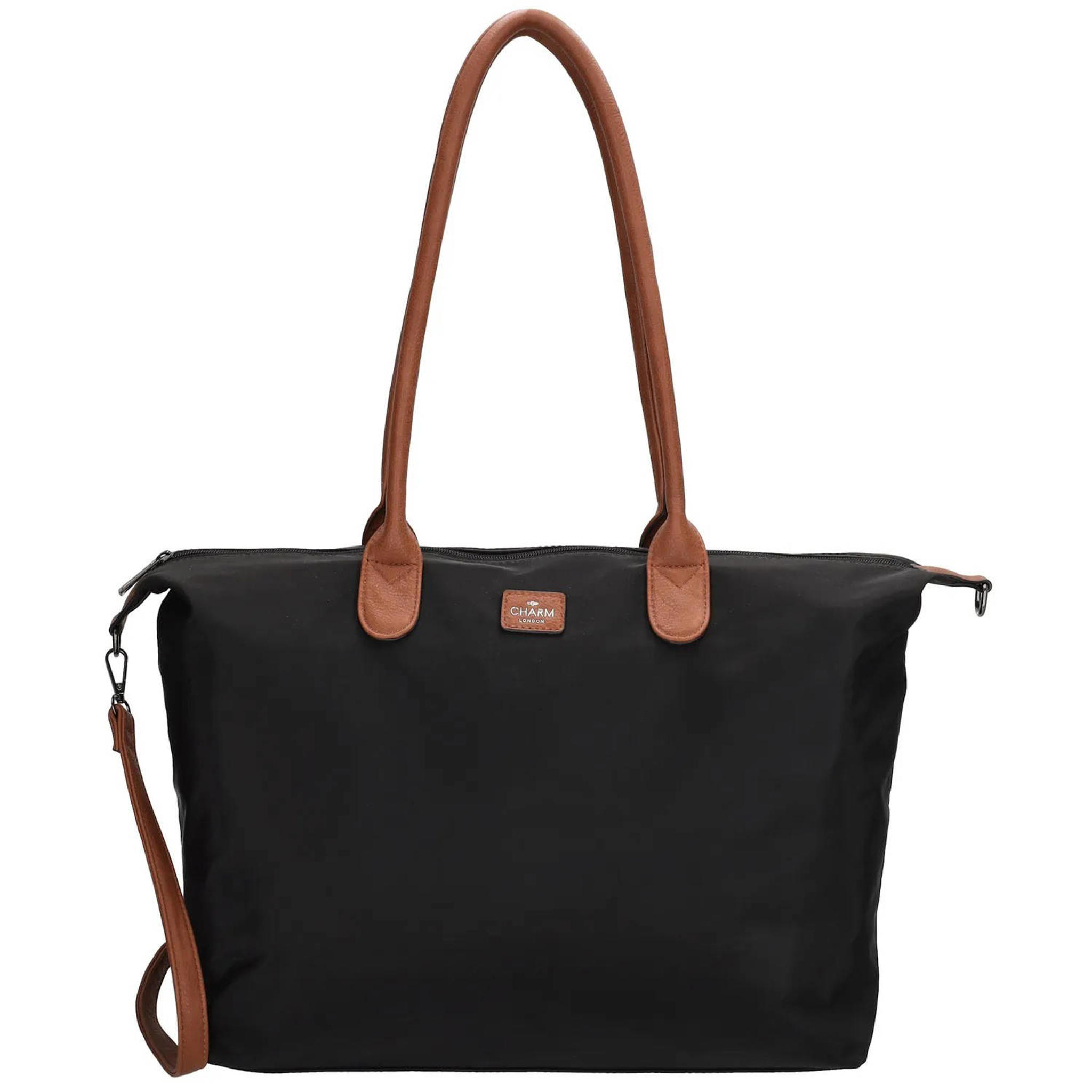 Charm London shopper Buckingham zwart | wehkamp