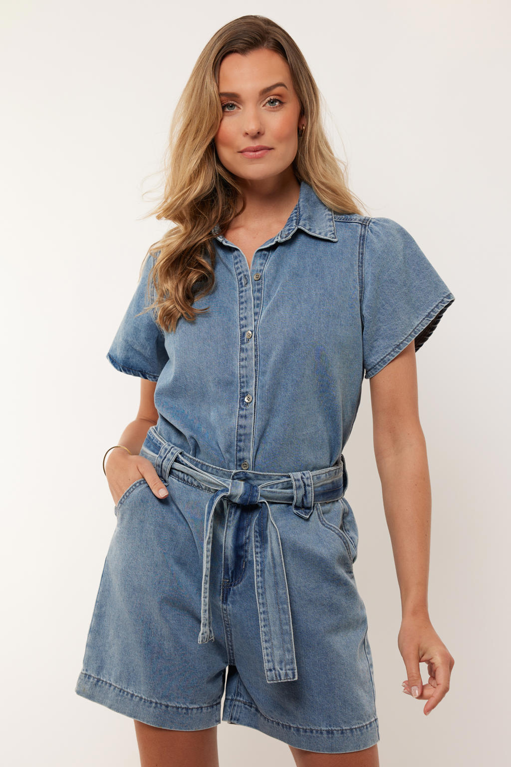 G-maxx blouse medium blue denim | wehkamp