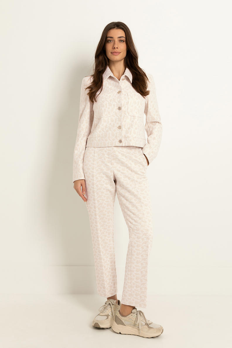 Claudia Sträter straight regular waist broek ecru | wehkamp