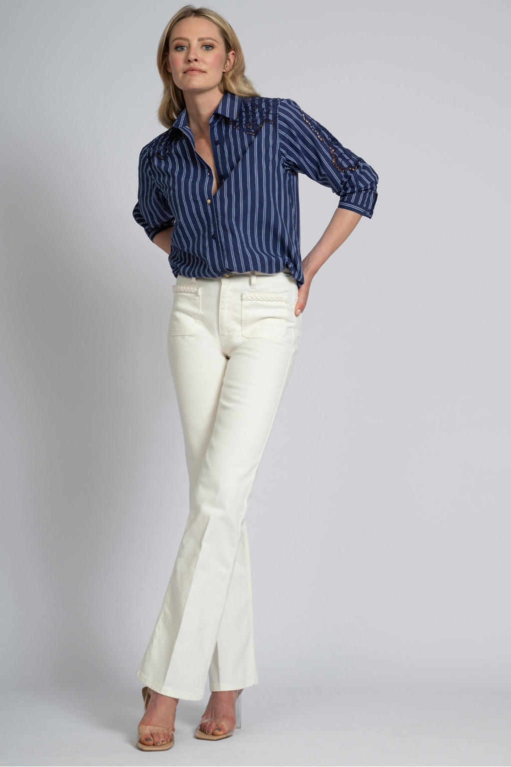 Fifth House flared jeans ecru | wehkamp