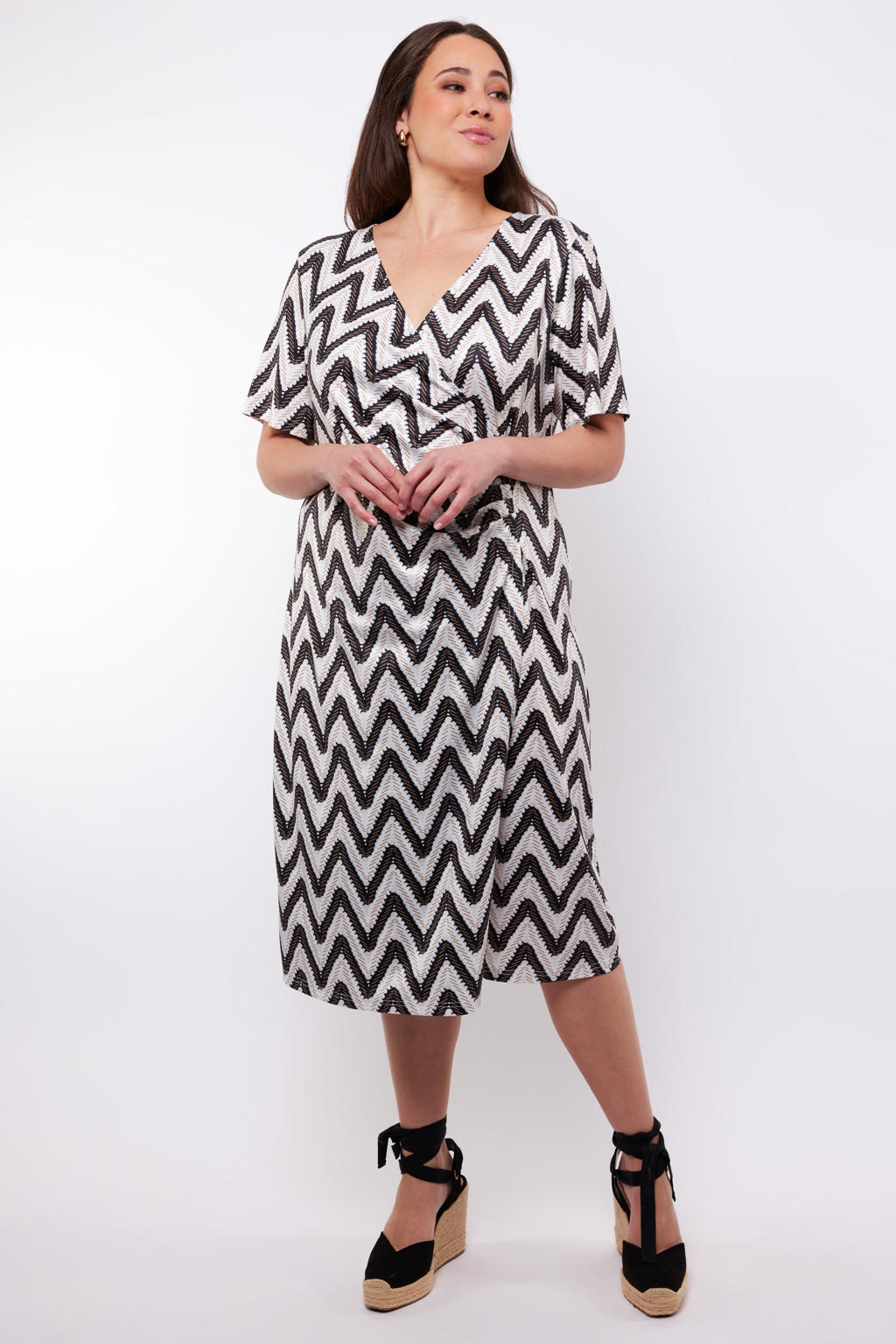 Exxcellent wikkel-/overslagjurk zwart | wehkamp