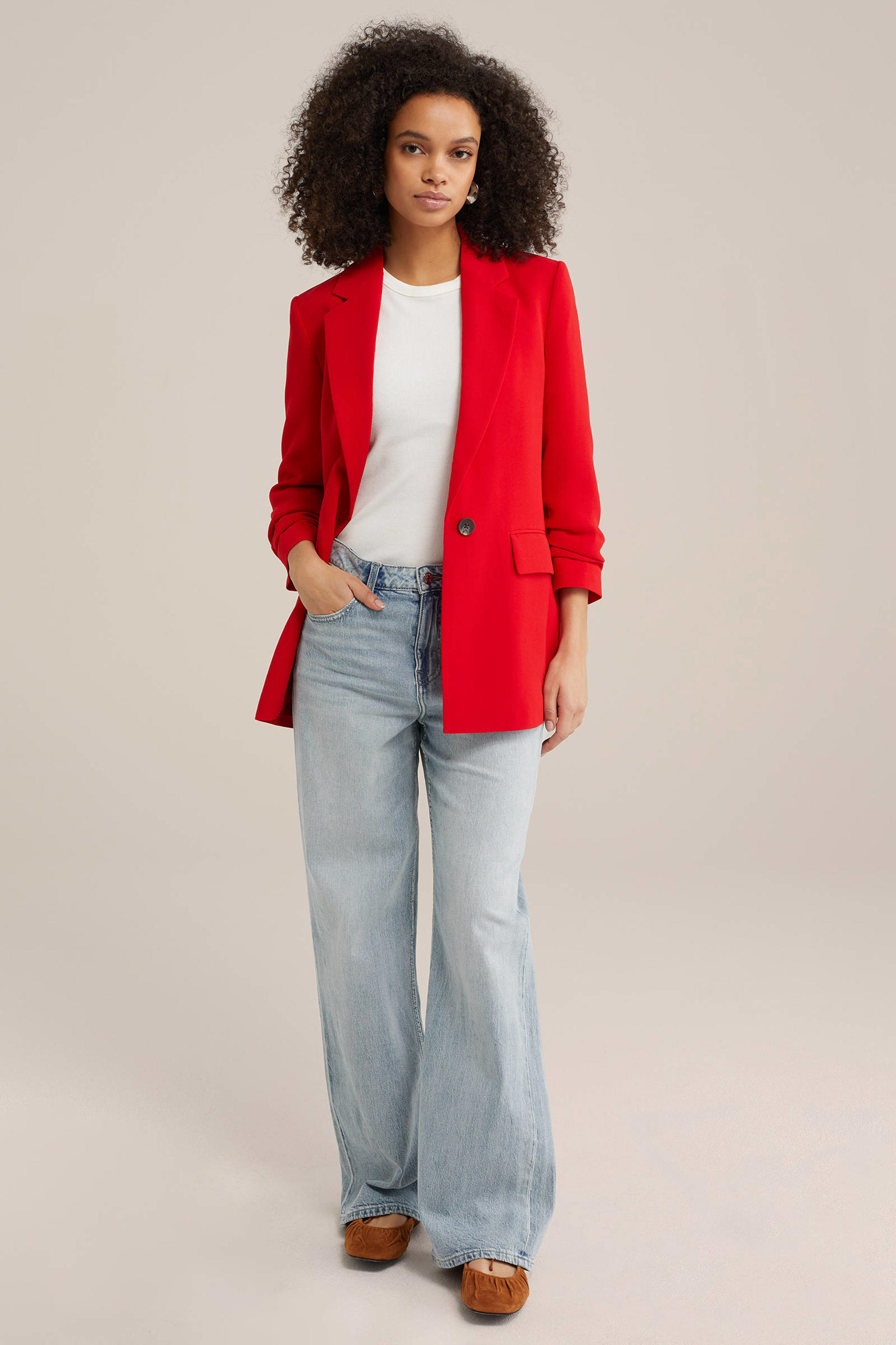 WE Fashion regular blazer rood | wehkamp