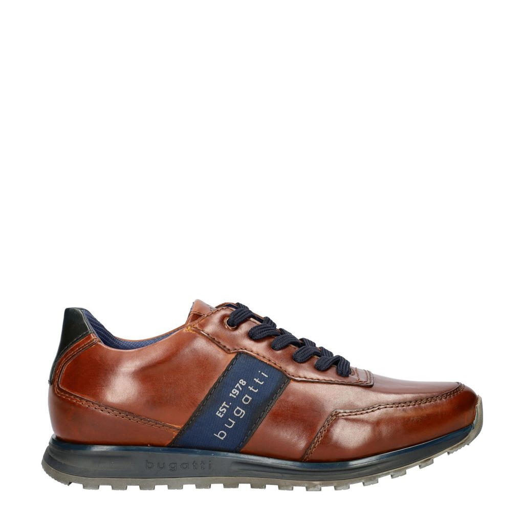 Bugatti leren sneakers cognac | wehkamp