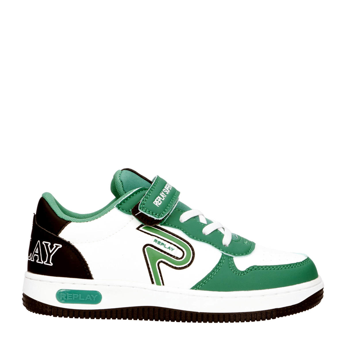 REPLAY Epic jr low-V 13 sneakers wit/groen | wehkamp