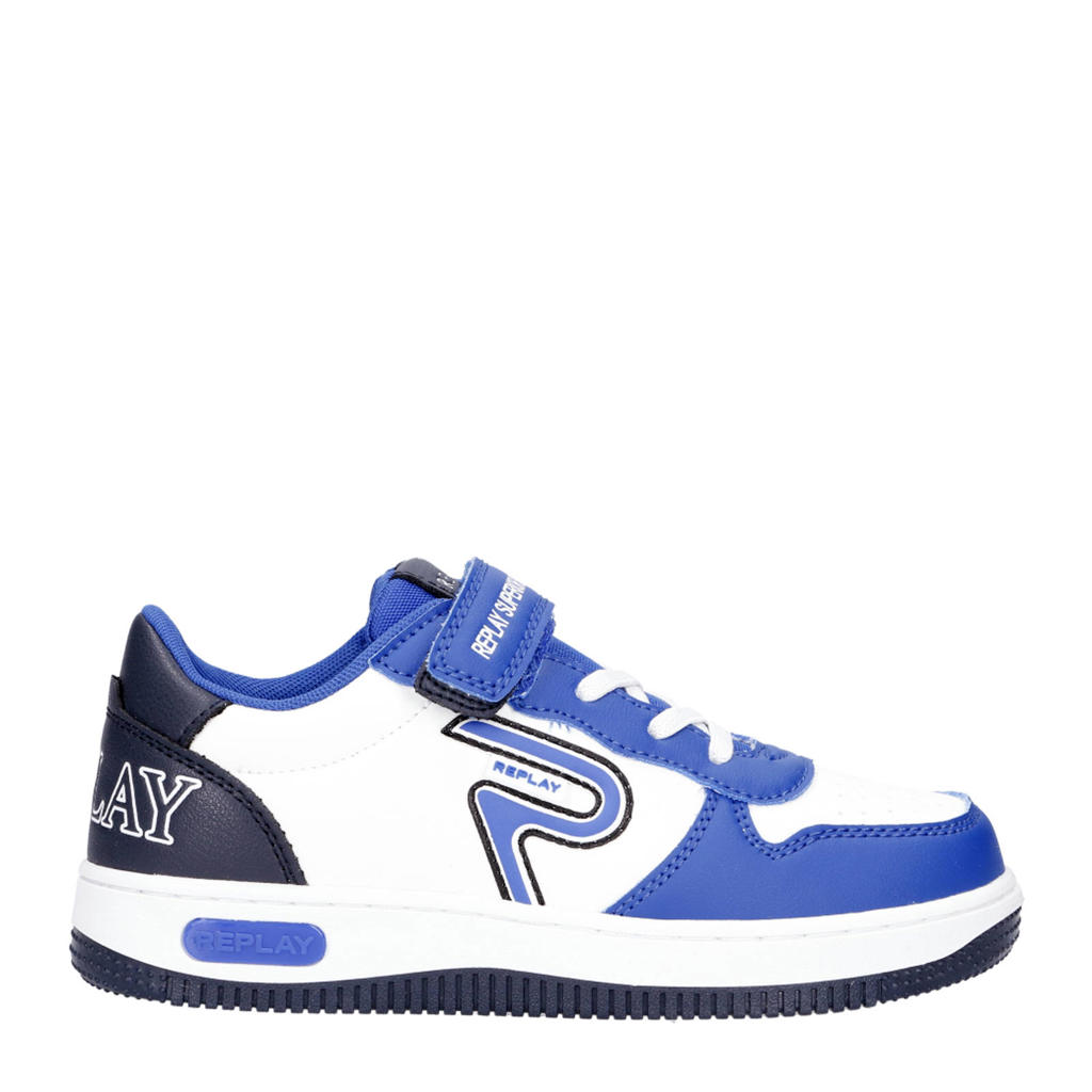 REPLAY Epic jr low-V 13 sneakers wit/blauw | wehkamp
