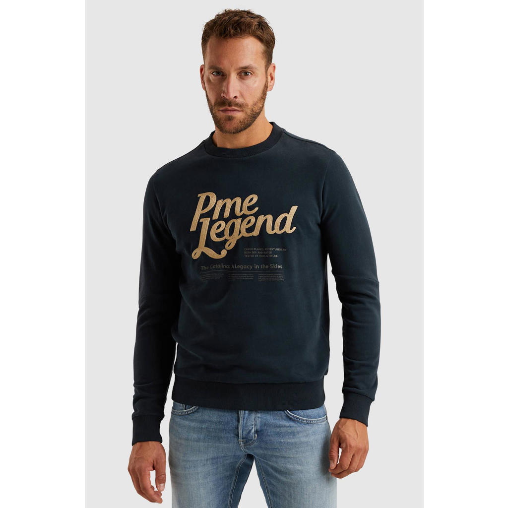 PME Legend sweater donkerblauw | wehkamp