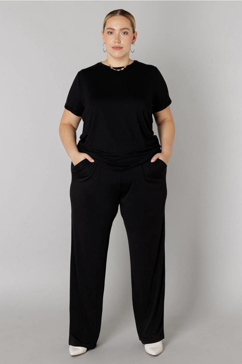 Colletta slim regular waist broek zwart | wehkamp