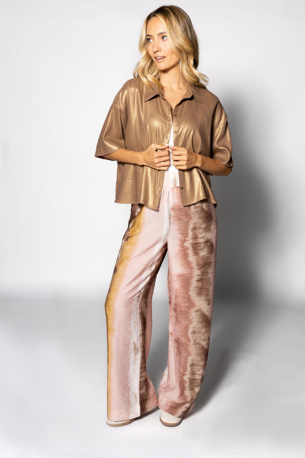 Poools straight regular waist casual broek oudroze | wehkamp