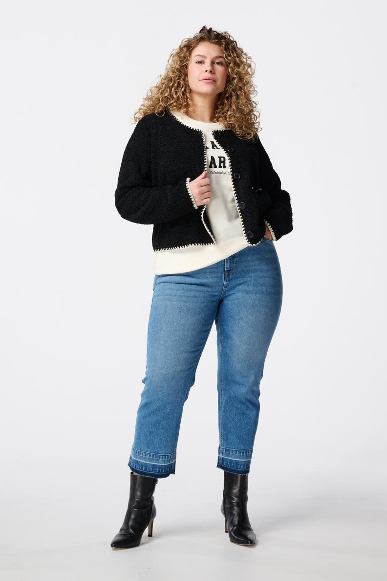 MS Mode vest zwart fijn gebreid | wehkamp