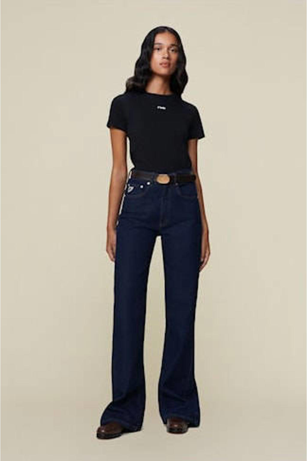 Lois high waist wide leg jeans Rosa dark blue denim | wehkamp