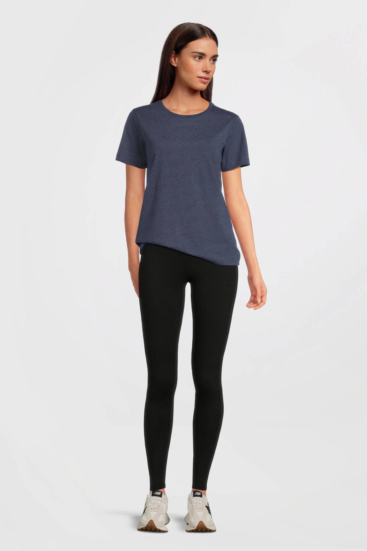 anytime T-shirt donkerblauw melange | wehkamp