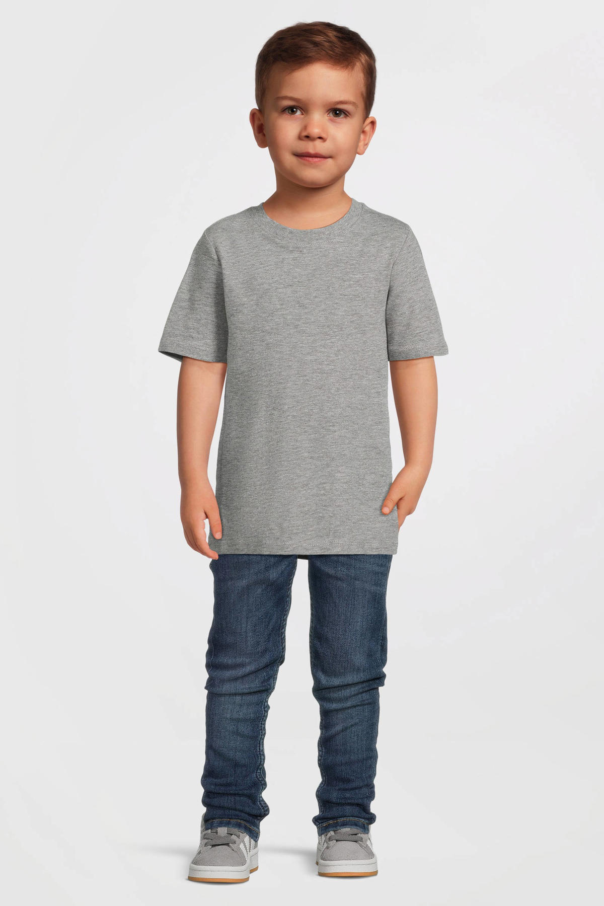 Anytime T-shirt grijs melange | wehkamp